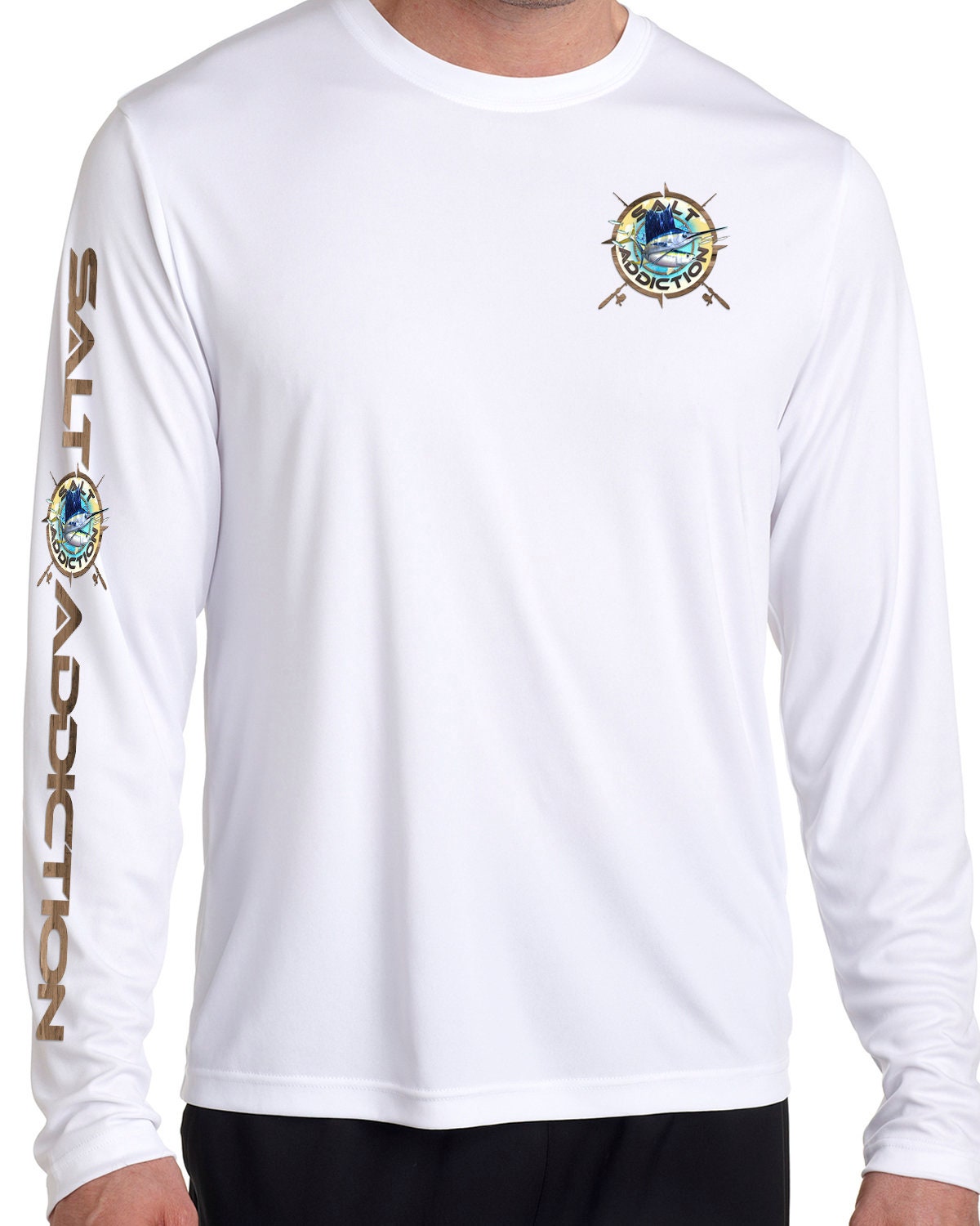 Salt Addiction T Shirt Saltwater Microfiber Uv Long Sleeve Fishing ...