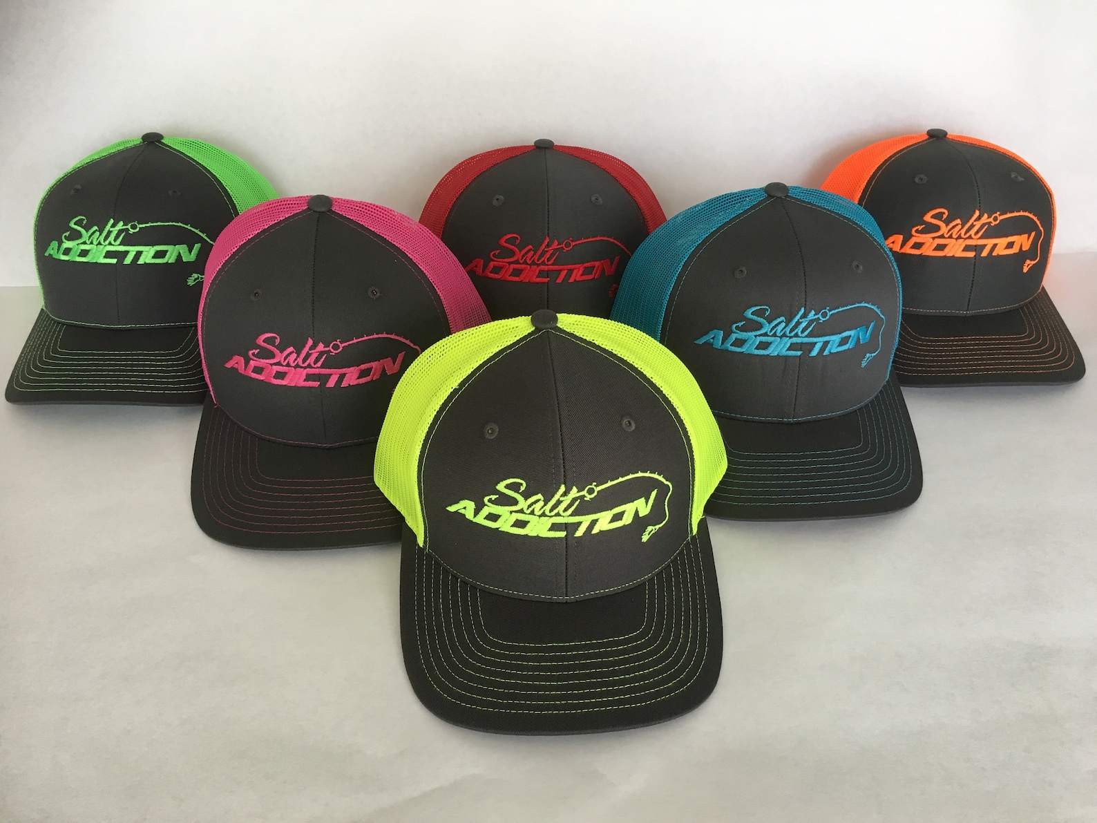 Salt Addiction Saltwater Logo Fishing Hat Cap Permit Flats Ocean Rod ...