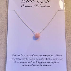 Pink Opal Necklace Sterling Silver or Gold Filled October Birthstone ...