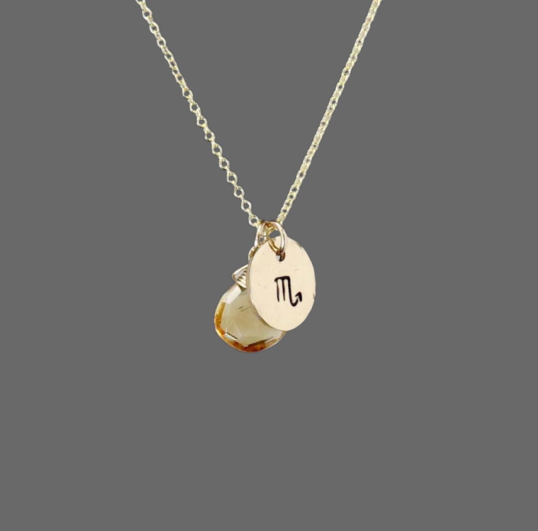 Scorpio Necklace Gold Filled Zodiac Necklace Birthstone Dainty Chain ...
