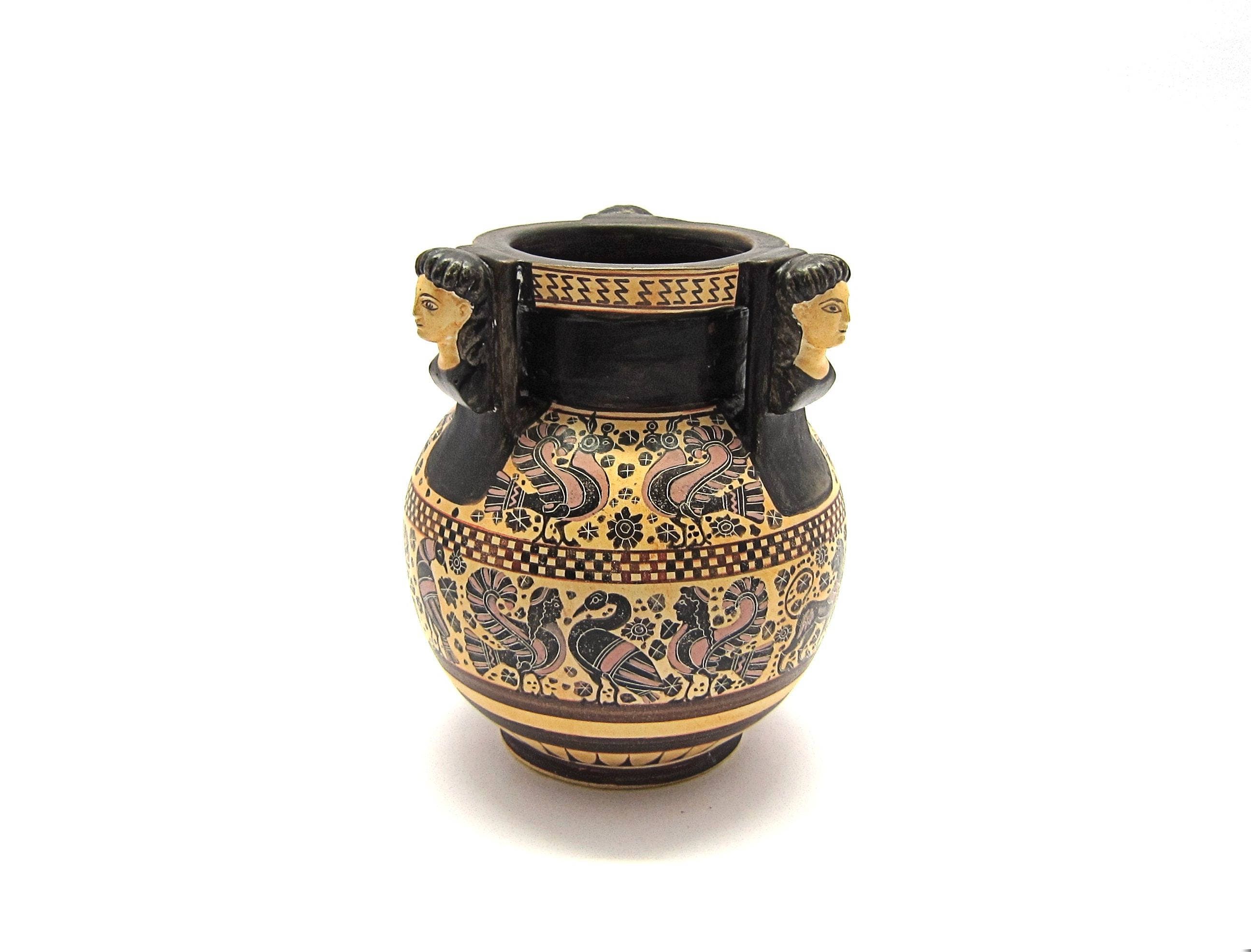 Greek Vase ,corinthian Round Body Pyxis , Reproduction From National ...