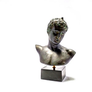Bust of Marathon Boy Sculpture ,verdigris Effect of Greek Stone Cast of ...