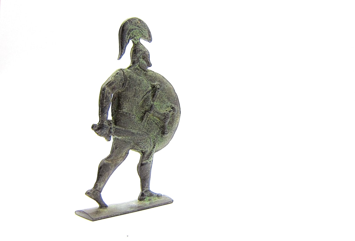 Bronze Statue of Greek Warrior Bronze Greek Hoplite Bronze - Etsy