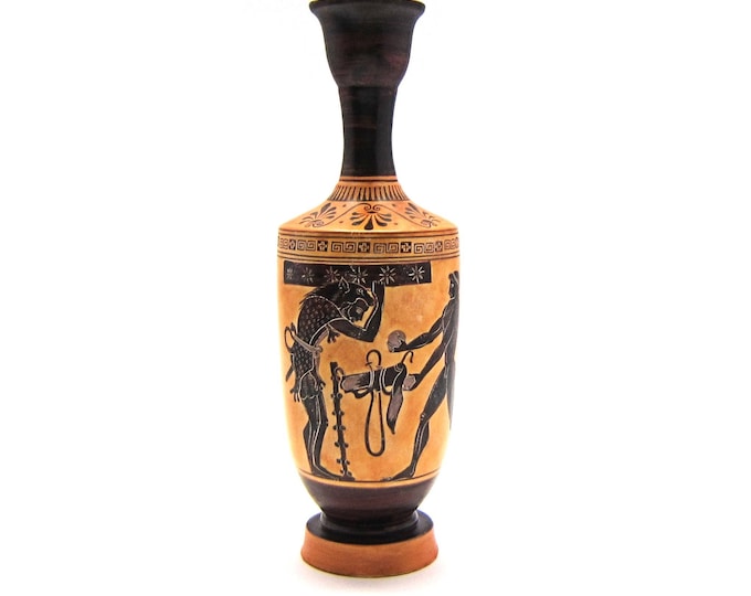Greek Vase , Black Figure Lekythos of Hercules and Atlas, Reproduction ...