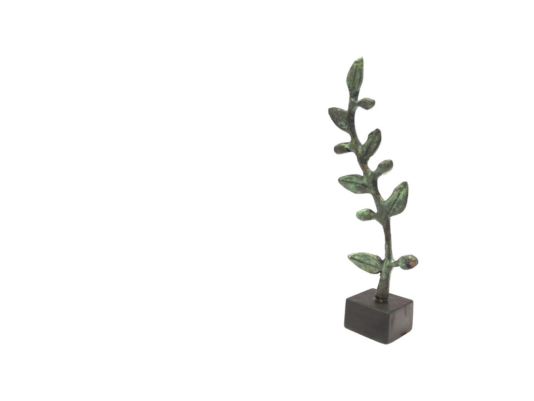Olive Branch Bronze Greek Sculpture , Verdigris Patina Sculpture Κλαδι ...