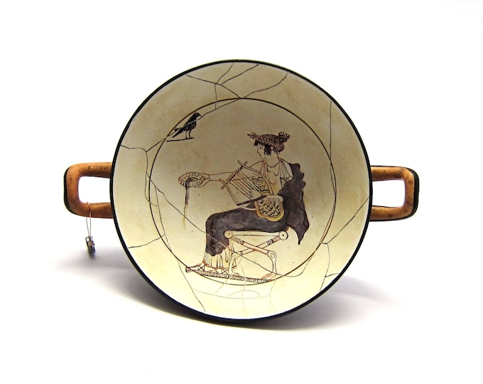 Greek Vase , Attic White Ground Kylix With Apollo, Reproduction From ...