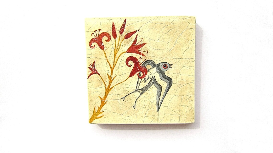 Minoan Spring Fresco Painting From Akrotiri Santorini Museum - Etsy
