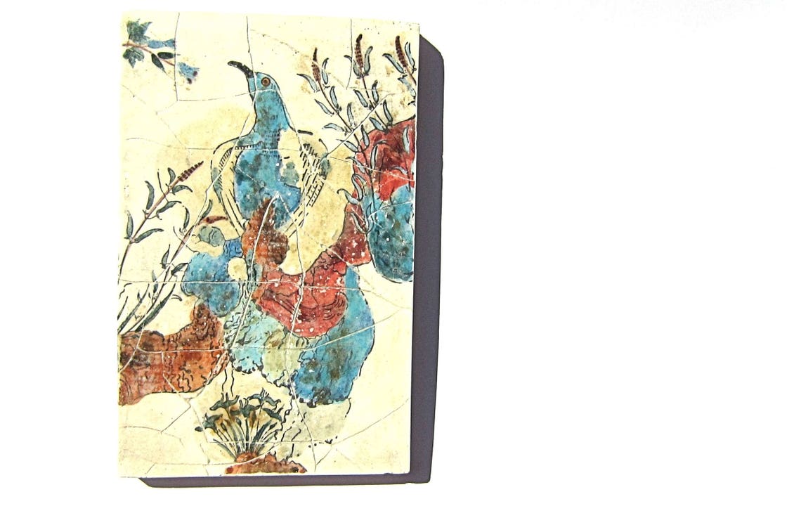 Minoan Blue Bird Fresco Painting From Crete Knossos Palace , Museum ...