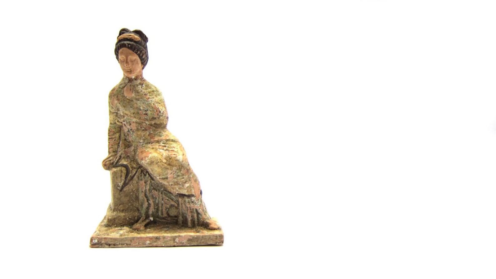 Tanagra Figurine Woman Figure Greek Terracotta Statue - Etsy