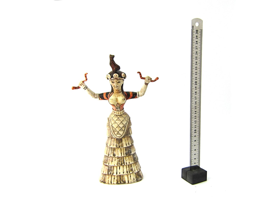 Minoan Snake Goddess Statue – Knossos Crete Replica - Etsy