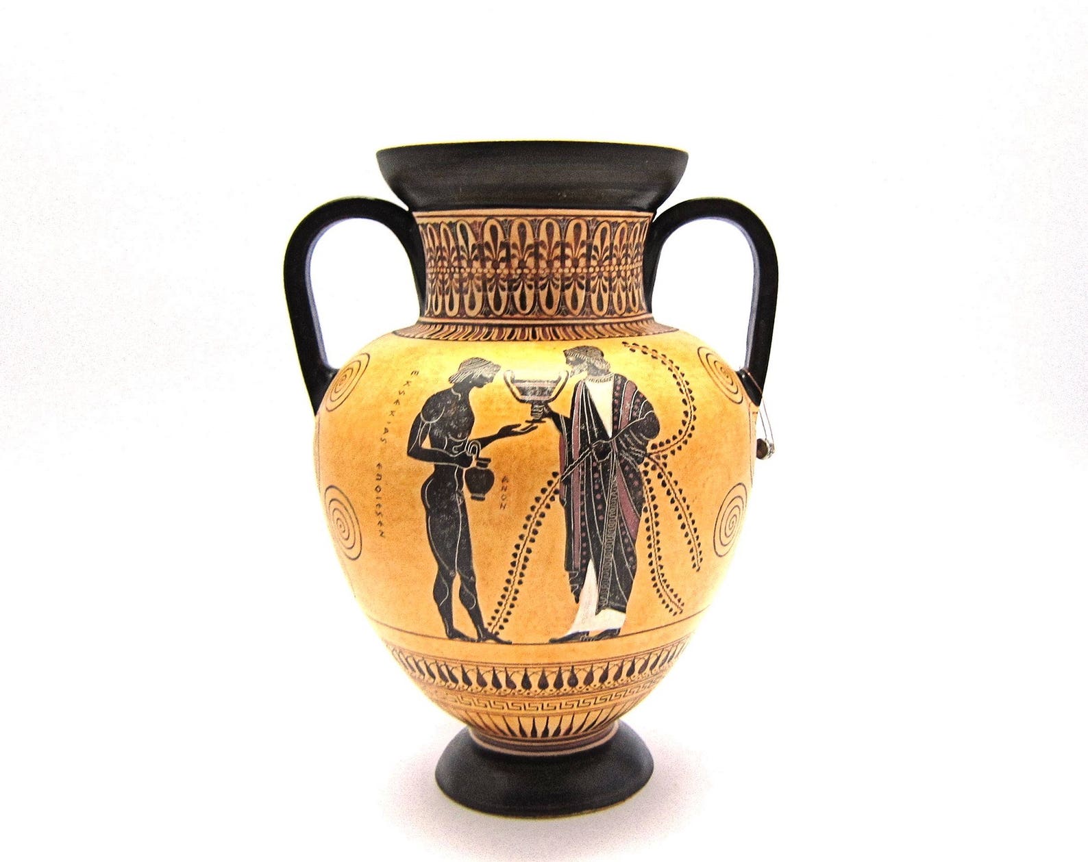 Greek Vase , Black Figure Amphora of Achilles and Penthesileia by ...