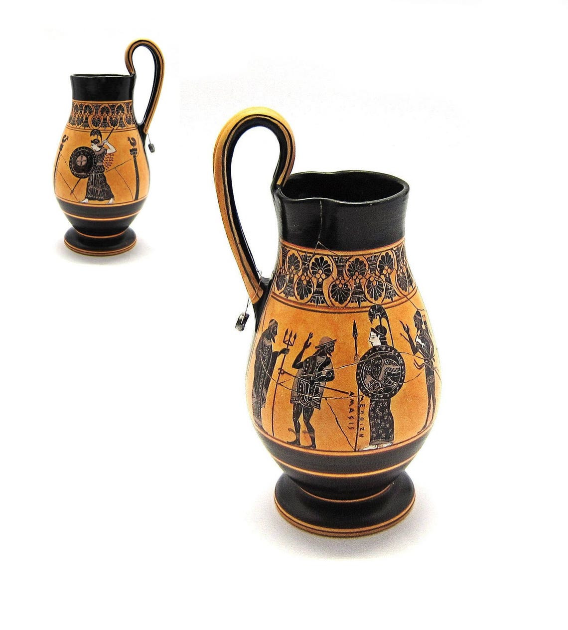 Greek Vase , Black Figure Olpe of Hercules Entering to Olympus by ...