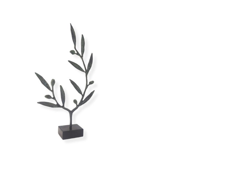 Olive Branch Bronze Greek Sculpture , Verdigris Patina Sculpture Κλαδι ...