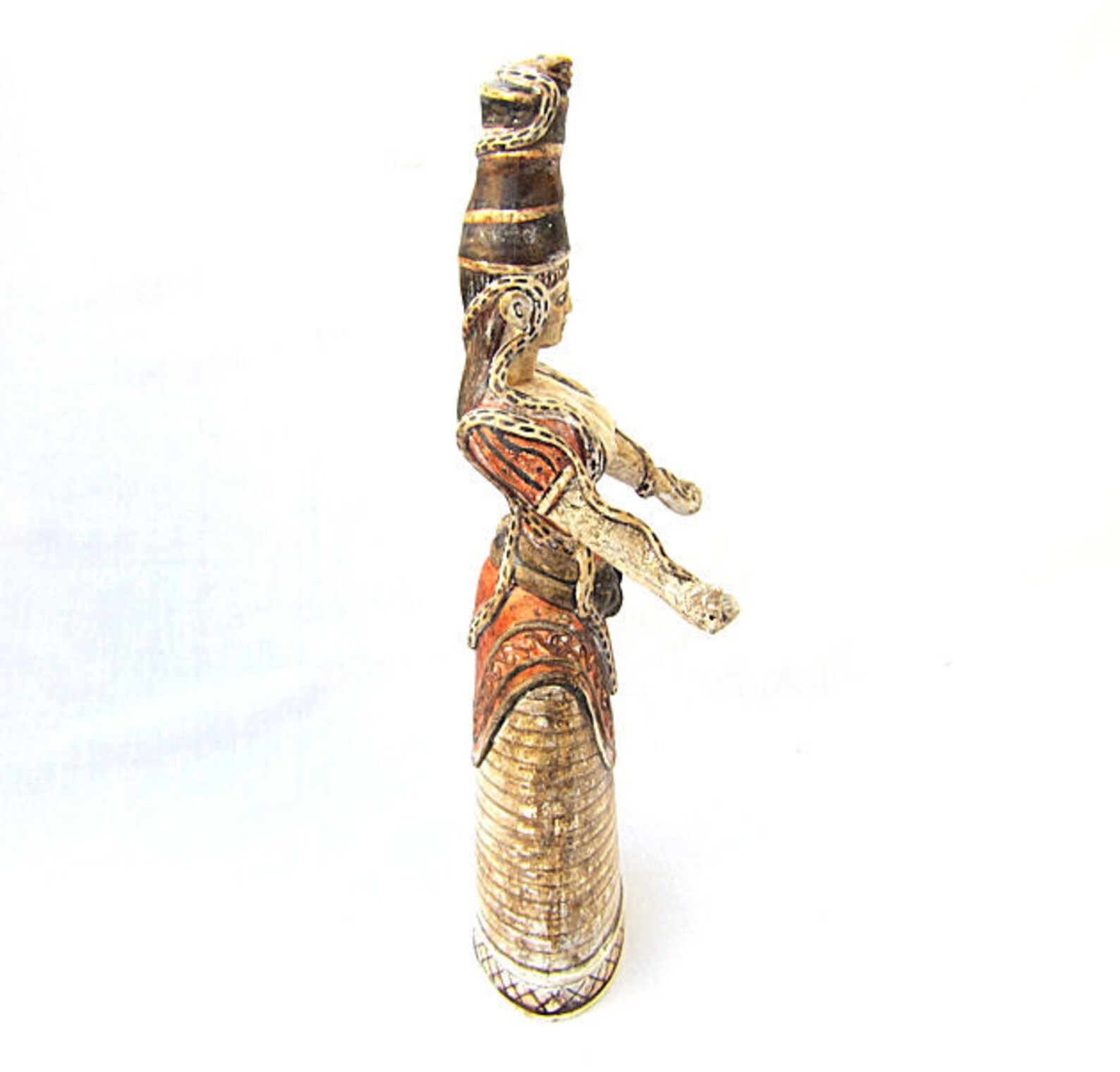 Minoan Goddess of Snakes , Crete Statuette of Mother of Snakes ...