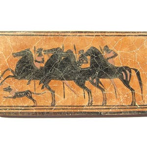 Black Figure Greek Hunters Fresco Painting , Museum Quality Art Gift ...