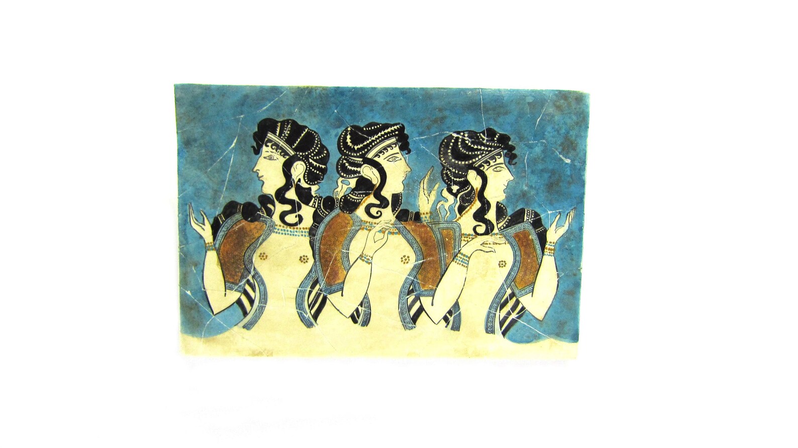 Minoan Blue Ladies Fresco Painting From Crete Knossos Palace , Museum ...