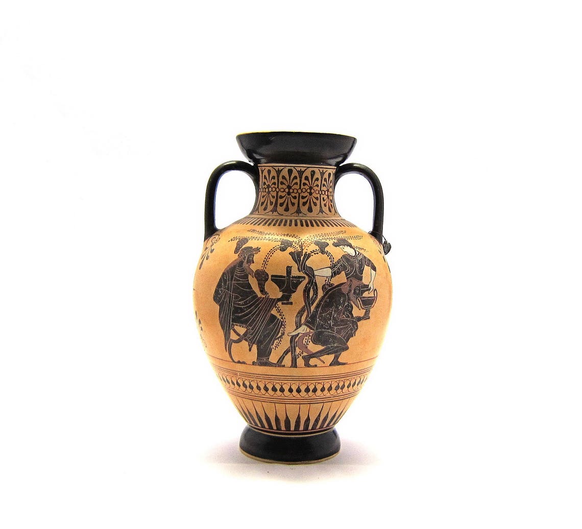 Greek Vase Black Figure Amphora With Athena Reproduction - Etsy