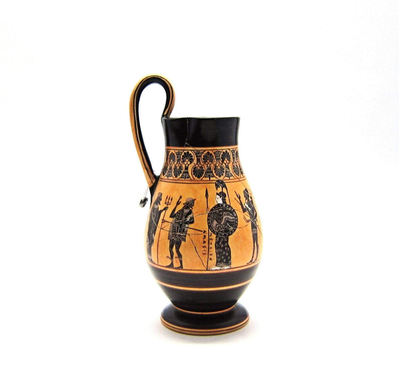 Greek Vase , Black Figure Olpe of Hercules Entering to Olympus by ...