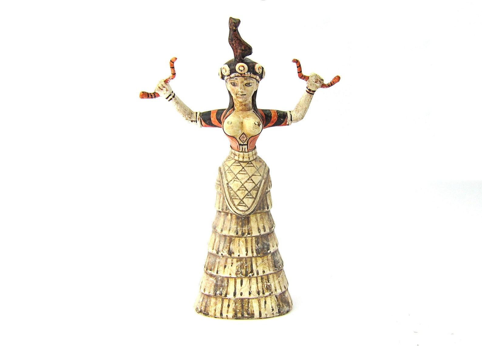 Minoan Snake Goddess Statue – Knossos Crete Replica - Etsy