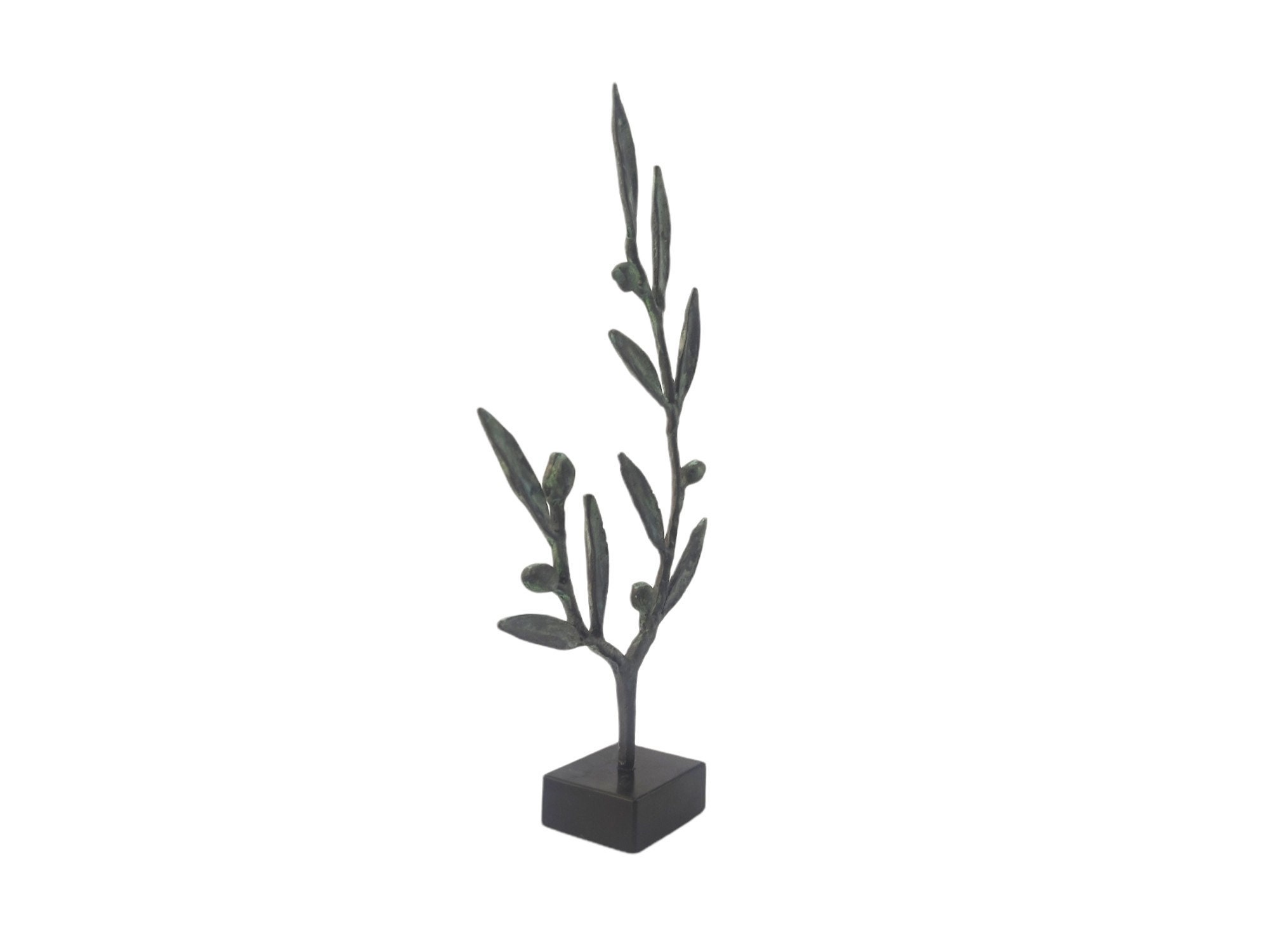 Olive Branch Bronze Greek Sculpture , Verdigris Patina Sculpture Κλαδι ...