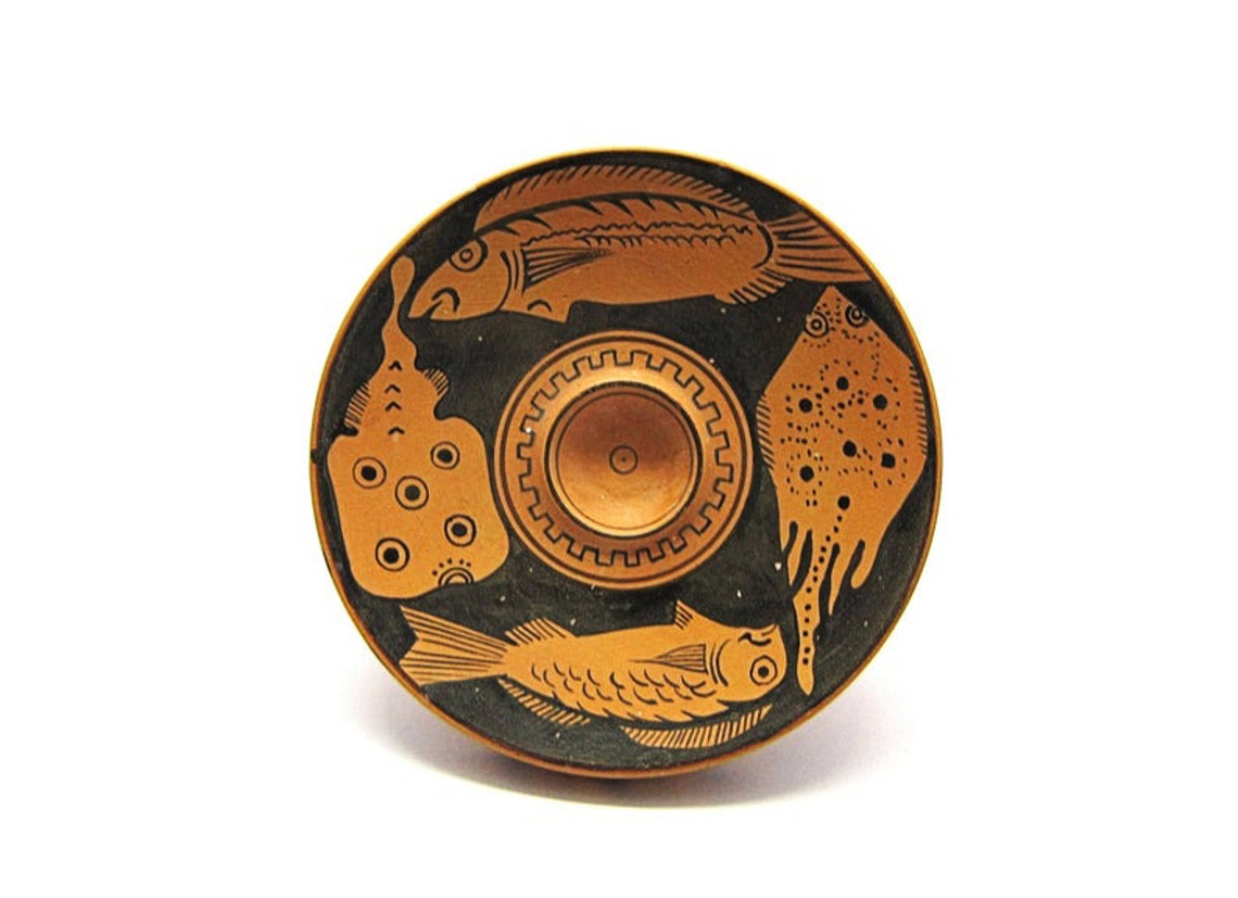 Ancient Fish Plate , Greek Vase , Attic Red Figure Fish Plate ...