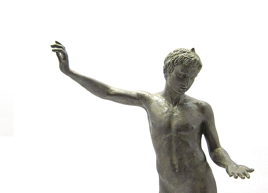 BIG Marathon Boy Sculpture ,verdigris Effect of Greek Resin Casting of ...