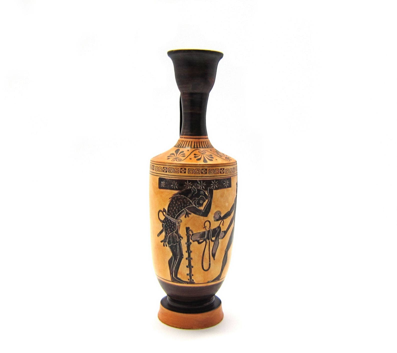 Greek Vase , Black Figure Lekythos of Hercules and Atlas, Reproduction ...