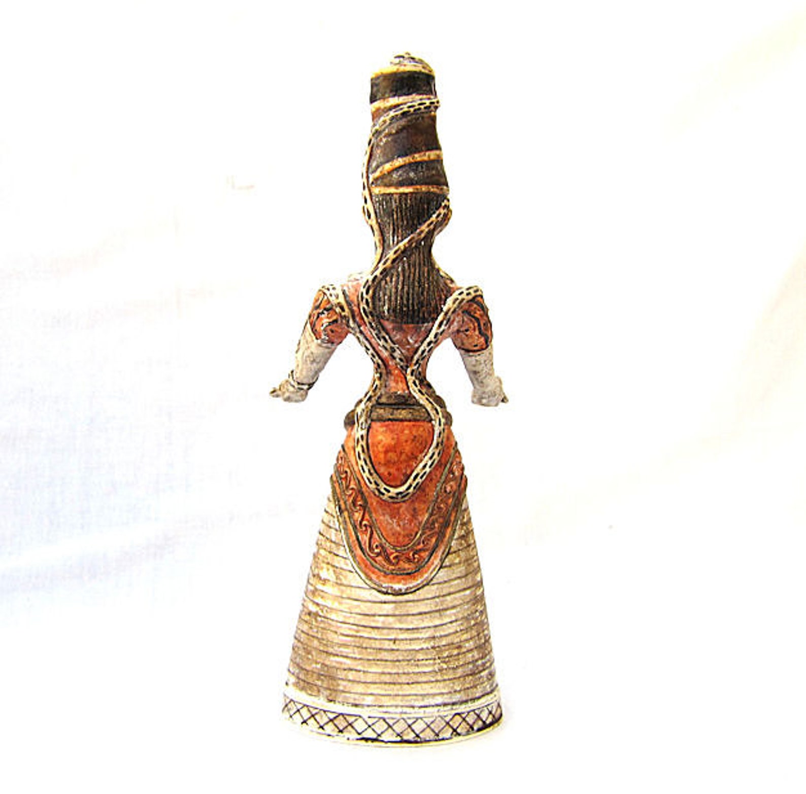 Minoan Goddess of Snakes , Crete Statuette of Mother of Snakes ...