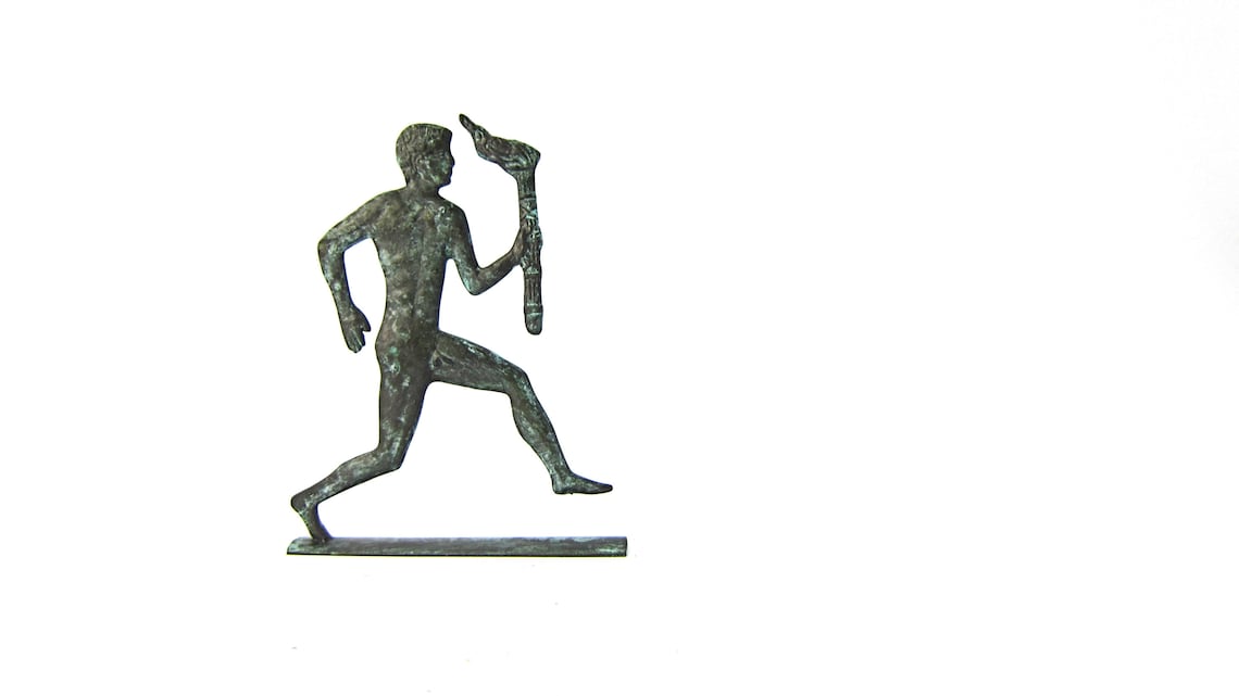 Bronze Sculpture Marathon Runner From Ancient Greece Greek | Etsy