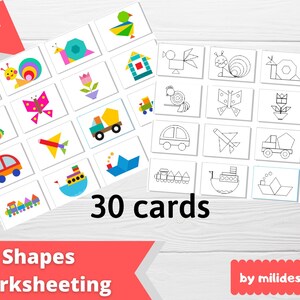 Shape Coloring Activity, Recognition Flashcards – Bilingual Printable ...