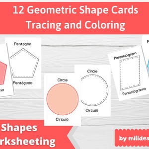 Shape Coloring Activity, Recognition Flashcards – Bilingual Printable ...