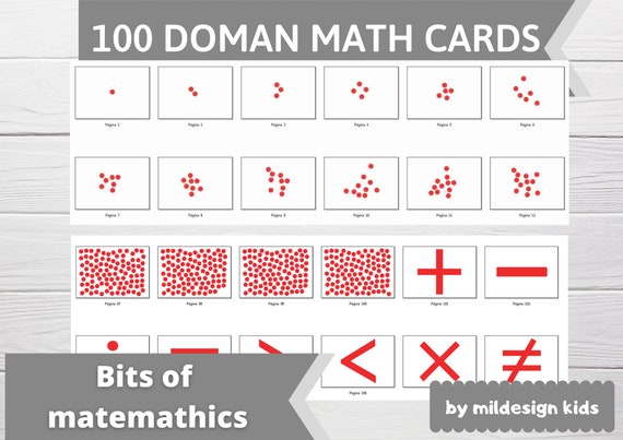 Math Dots Cards Numbers Red. 218 Printable Flashcards Method | Etsy