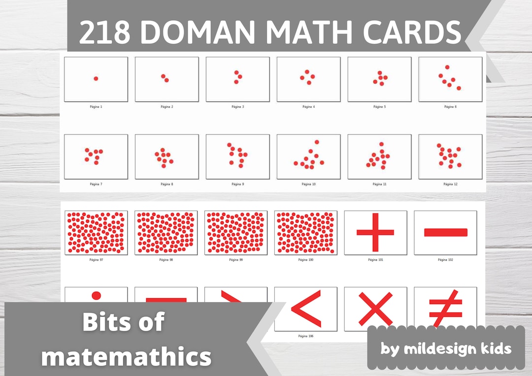 Math Dots Cards, Numbers Red. 218 Printable Flashcards, Method Glenn ...