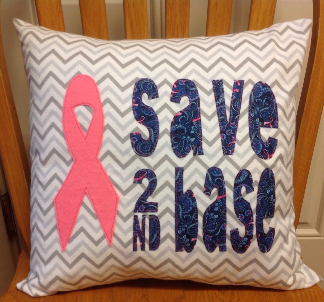 Save Second Base - Breast Cancer Awareness Decorative Throw Pillow ...