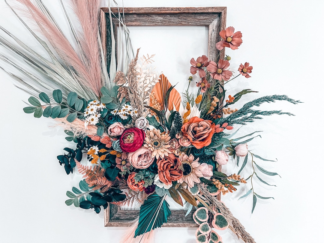 Floral Frame, Dried Flower Frame, Dried Floral Arrangement, Preserved ...