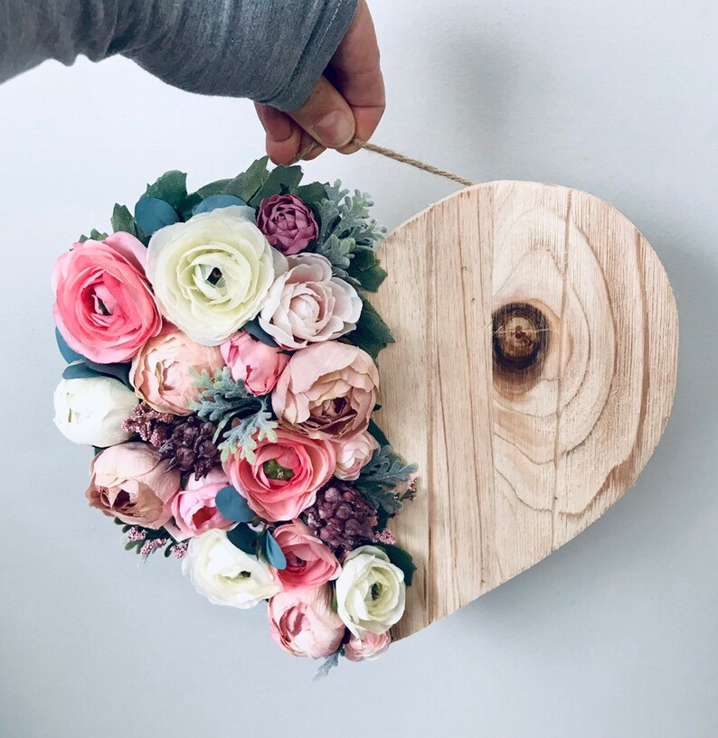 Floral Wood Heart Wall Hanging, Nursery Decor - Etsy