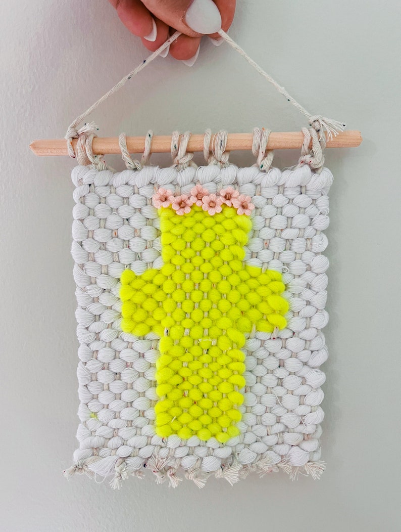 Christian Cross Weaving, Neon Yellow, Pink Flower Crown - Etsy