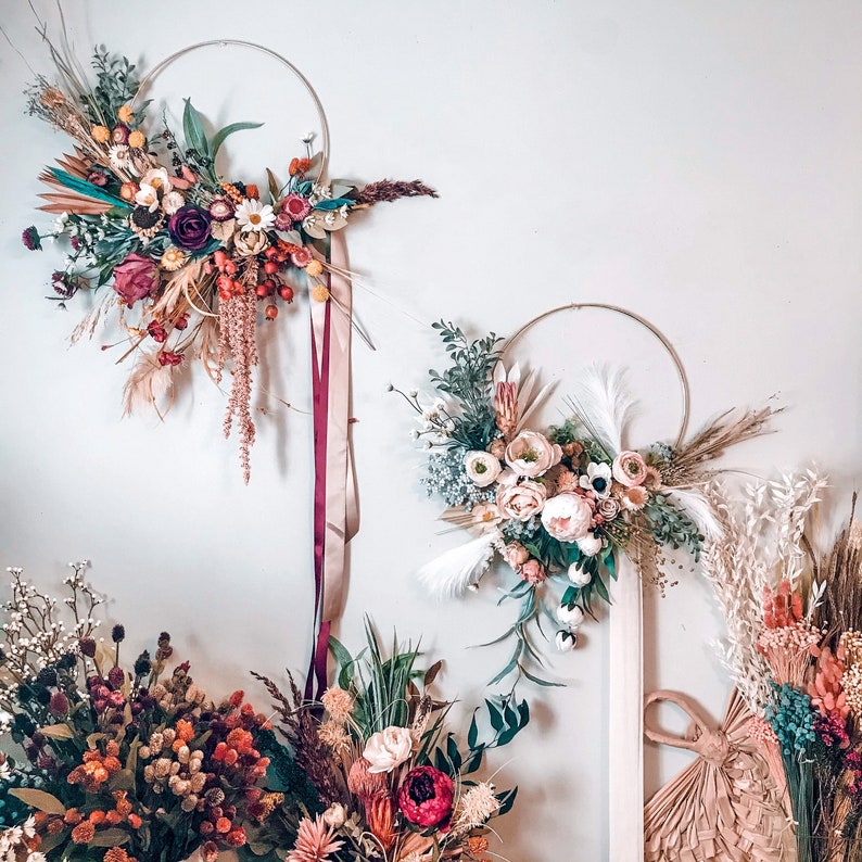 Hoop Bouquet Boho Hoop Bouquet Wedding Bouquet Soft - Etsy