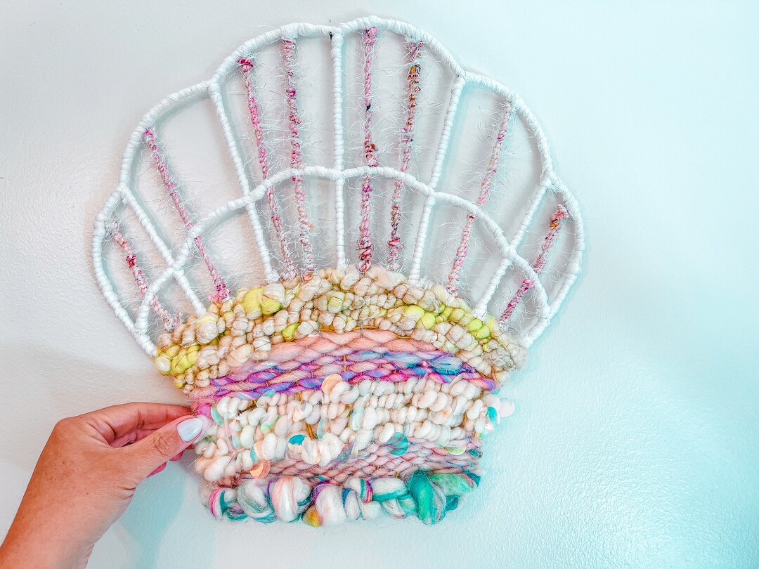 Beach Weaving, Woven Seashell, Seashell Wall Art, Beach Art, Shell ...