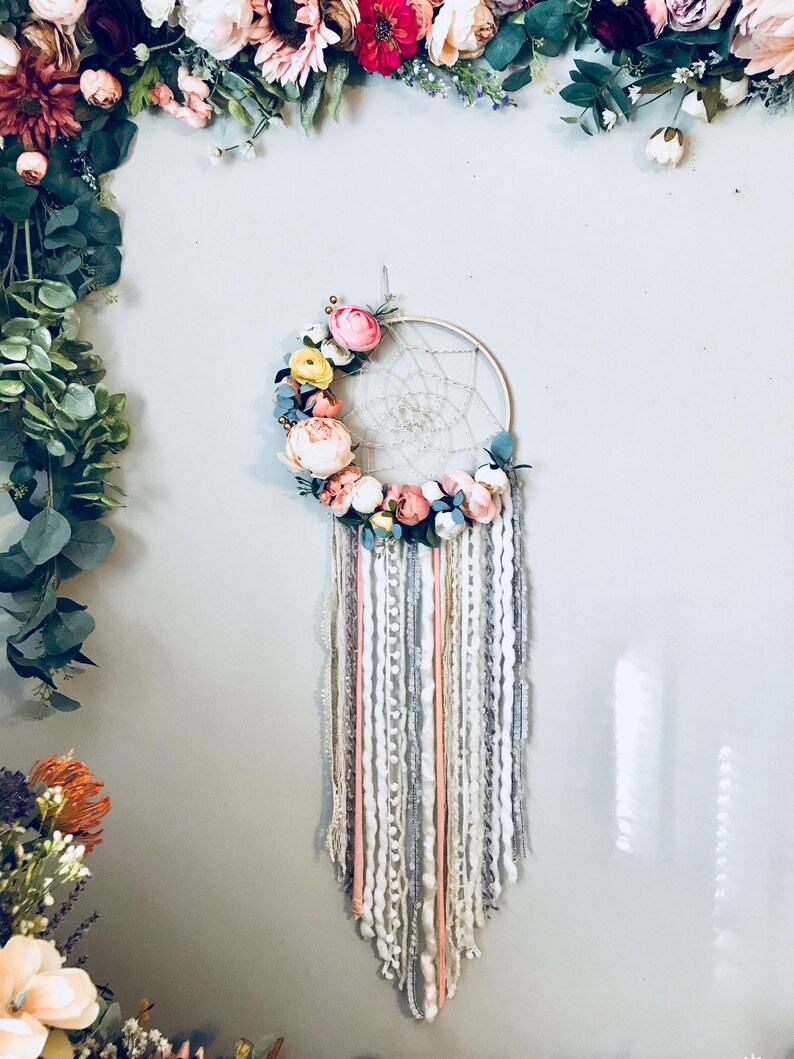Pastel Dreamcatcher Flower Dream Catcher Dream Catcher Wall - Etsy