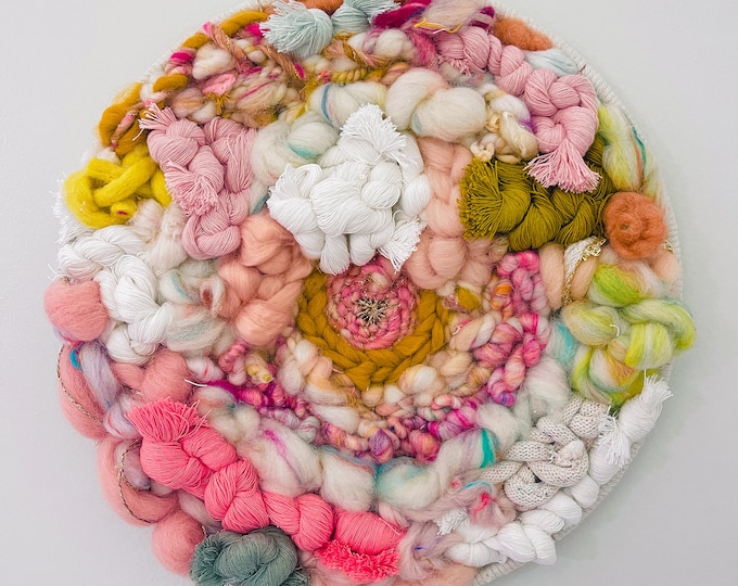 Circle Weaving, Round Woven Wall Hanging, Modern Weaving, Art Yarn ...