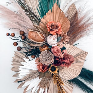 Boho Wall Art, Floral Decor, Flower Wall Arrangement, Eclectic Wall ...