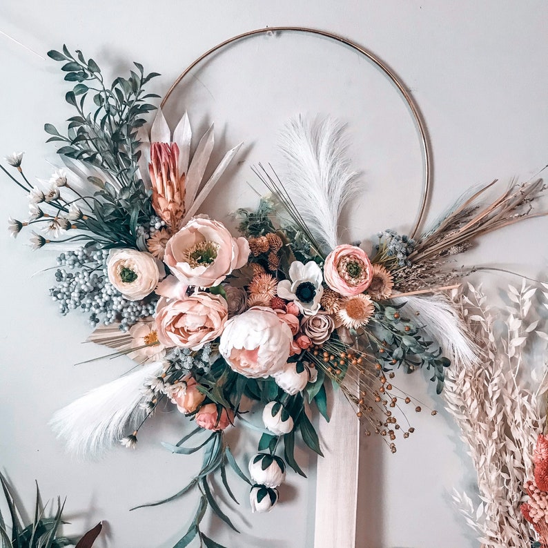 Hoop Bouquet Boho Hoop Bouquet Wedding Bouquet Soft - Etsy