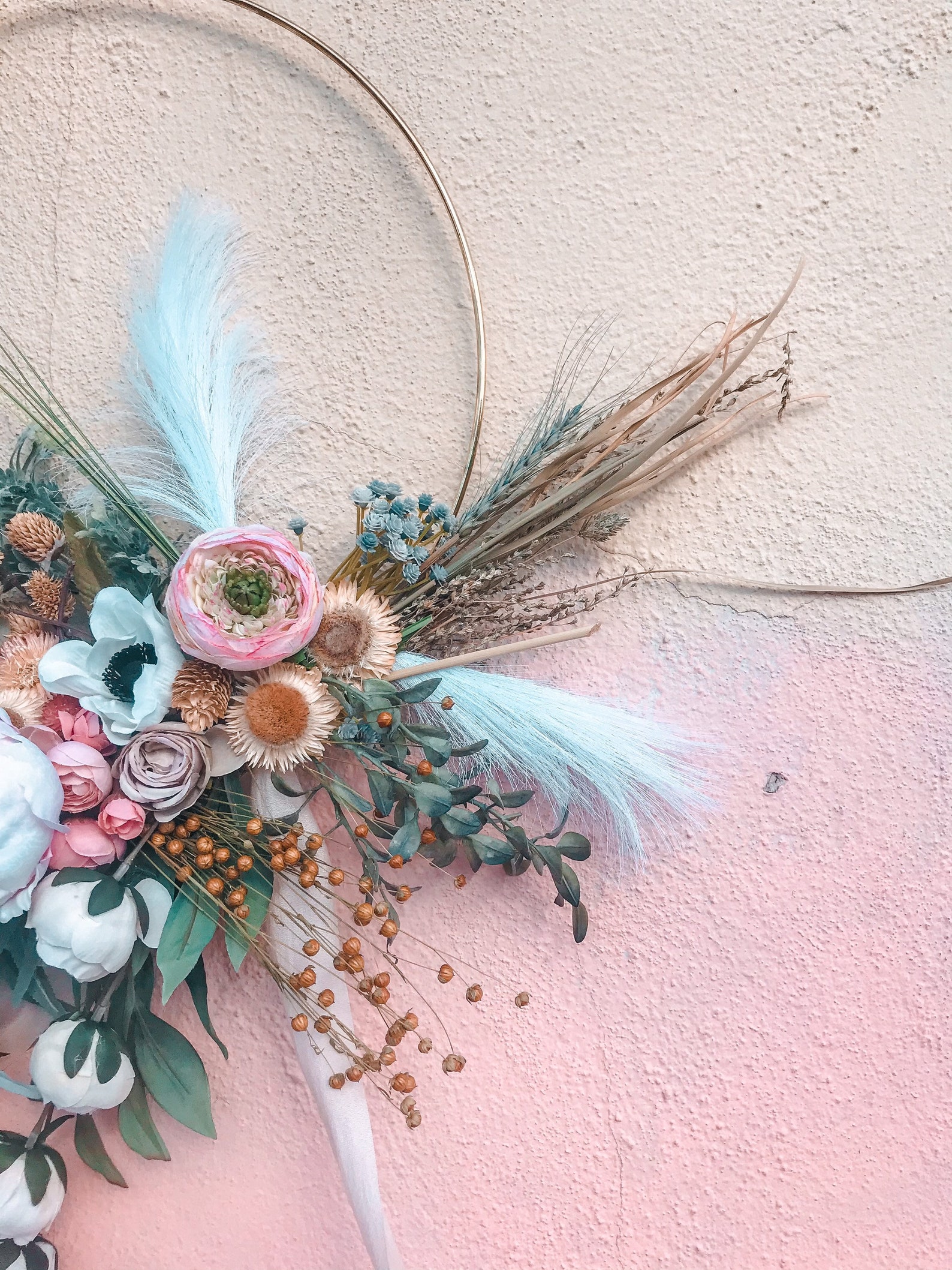 Hoop Bouquet Boho Hoop Bouquet Wedding Bouquet Soft - Etsy