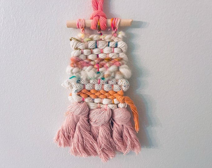 Boho Weaving, Mini Weaving, Colorful Weaving, Weaving Ornament, Art ...