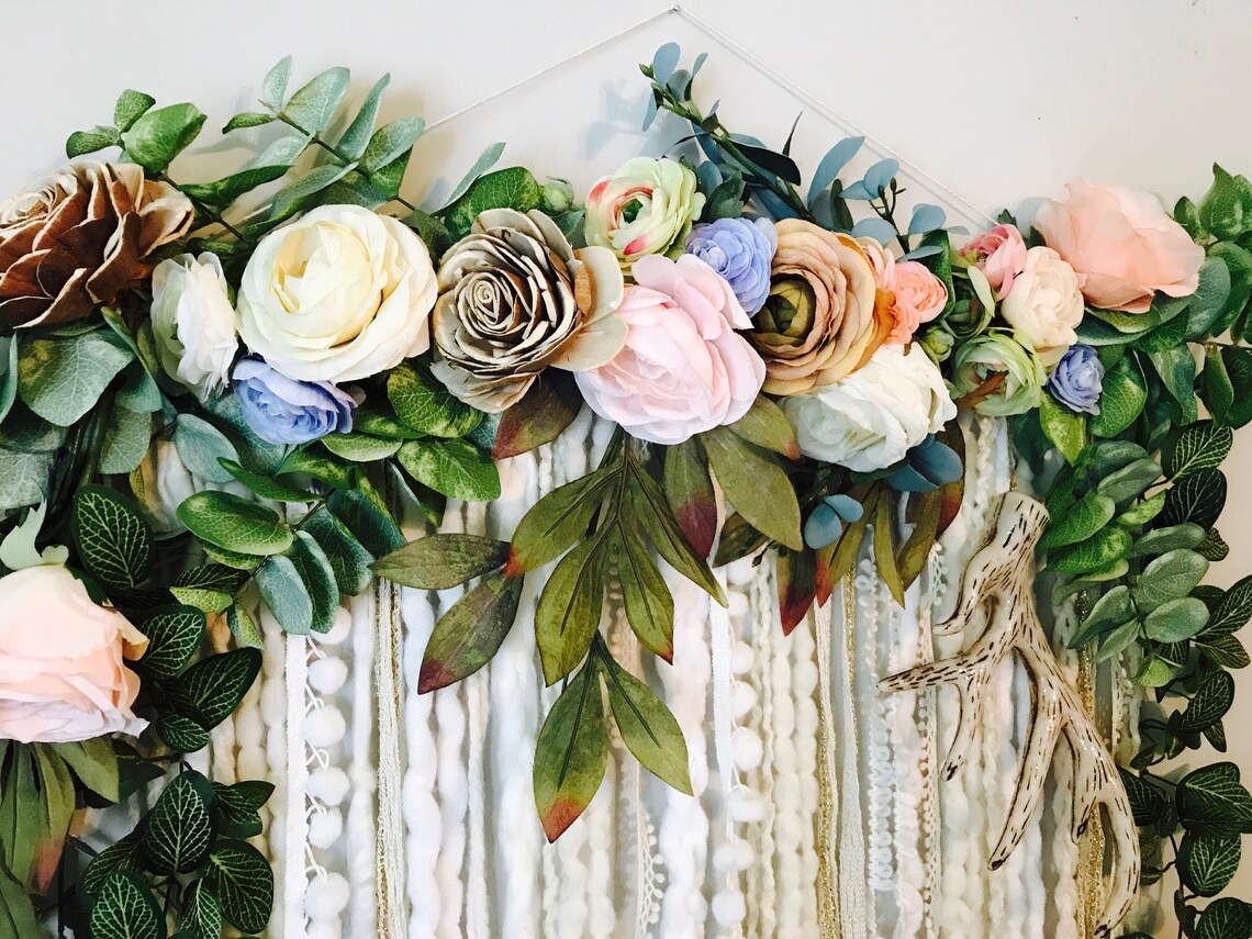 Wall Hanging Floral Wall Hanging Flower Wall Art Large Wall - Etsy