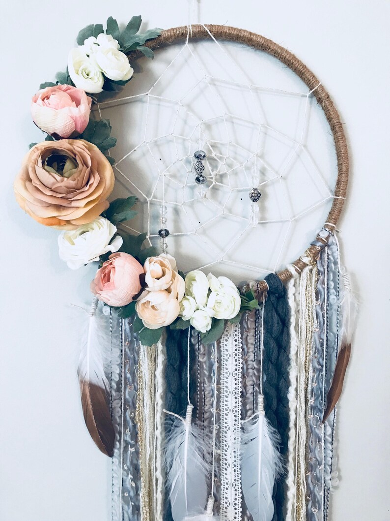Dream Catcher Boho Dreamcatcher Flower Dreamcatcher Modern | Etsy