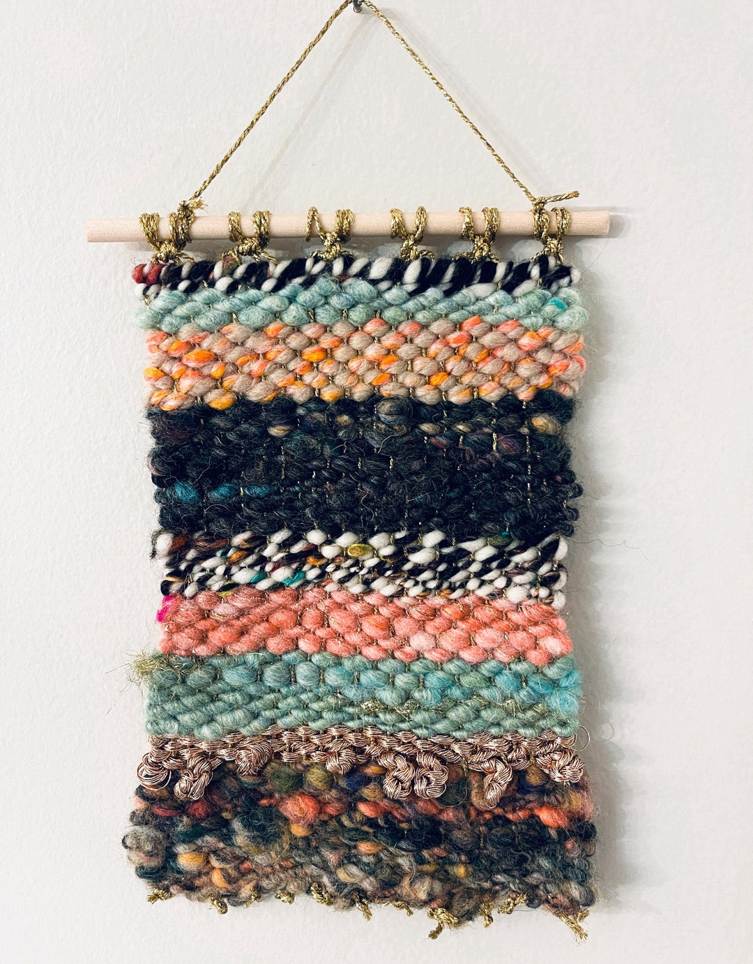 Moody Weaving, Wall Hanging, Wall Art Decor, Boho Weaving, Small ...