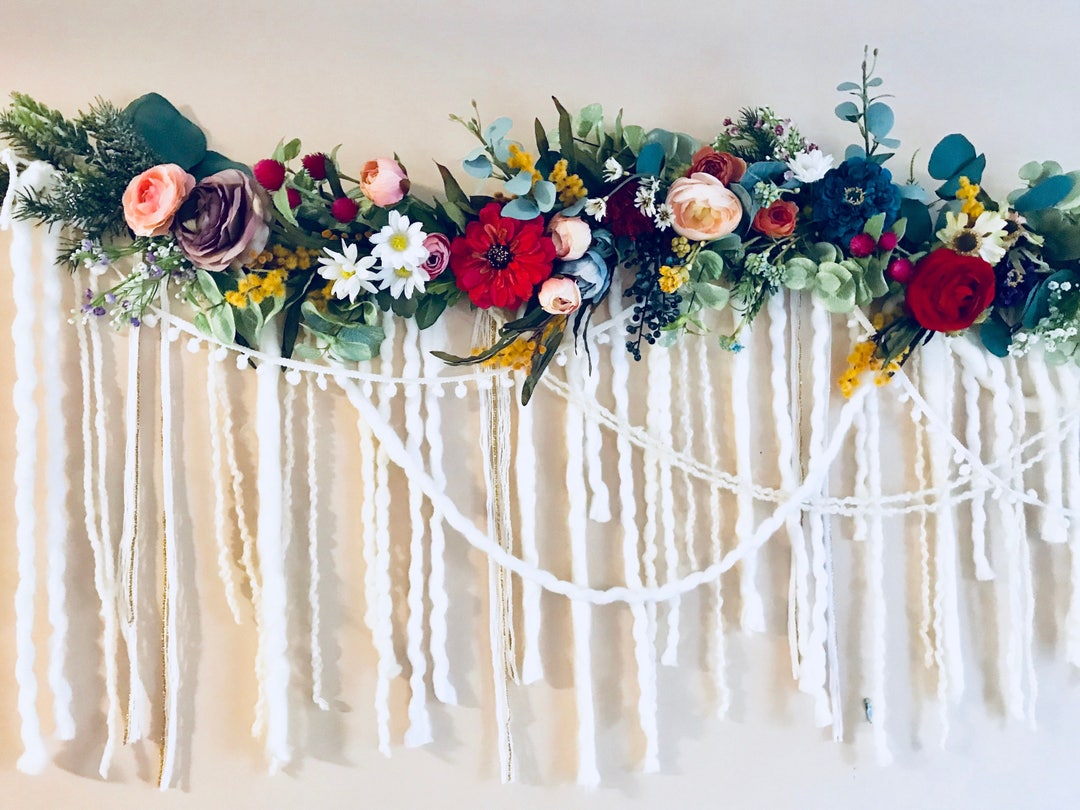 Boho Wildflower Garland, Eucalyptus and Lambs Ear, Wedding Decor - Etsy