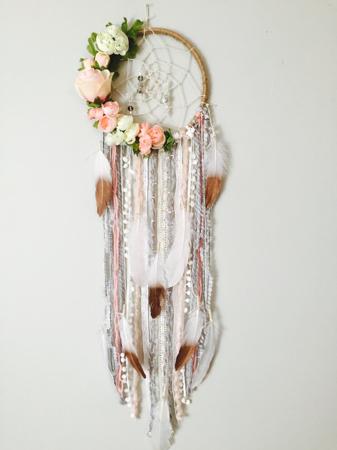 Dream Catcher, Boho Dreamcatcher, Flower Dreamcatcher, Modern Wall ...